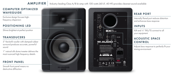 M-Audio BX5A D3 Studio Monitor - Per Each – Thundercloud Music Store